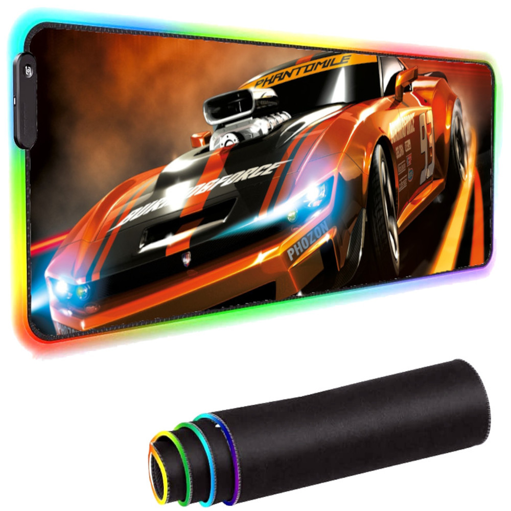 Mouse Pad Gamer Grande 80x30cm Led Rgb Speed Borda Costurada Borracha ...