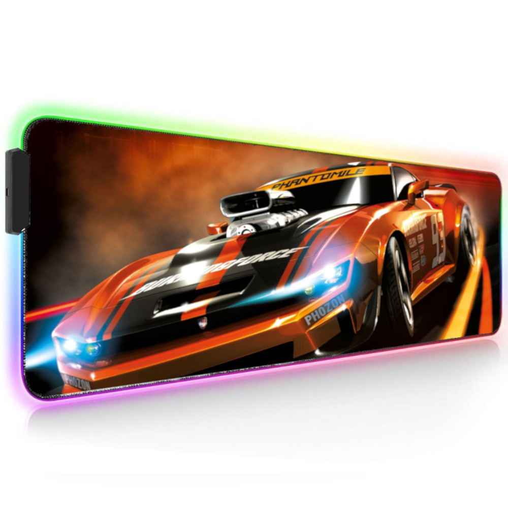 Mouse Pad Gamer Grande 80x30cm Led Rgb Speed Borda Costurada Borracha ...